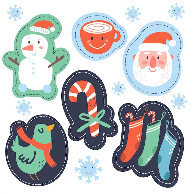 Charming Holiday-Themed Sticker Collection with Snowman, Santa, and ...