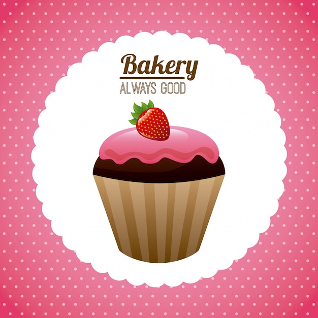 Delectable Strawberry Cupcake Design with Bakery Text Overlay | Jiffy ...