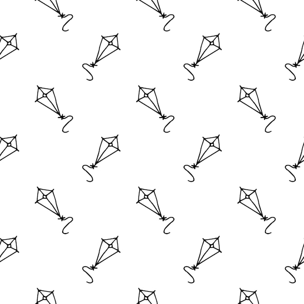 Whimsical Kite Pattern in Black and White | Jiffy Designs