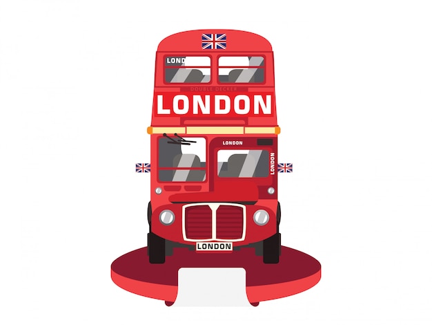 Iconic Red Double-Decker London Bus Illustration with Vibrant Details ...
