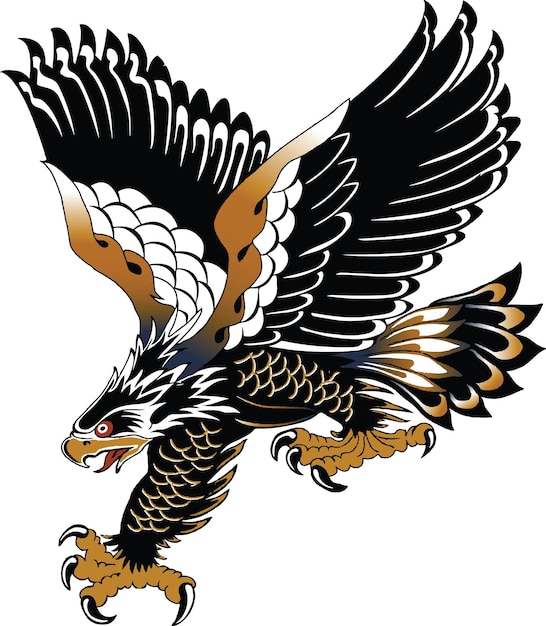 Majestic Winged Predator: A Striking Avian Illustration | Jiffy Designs