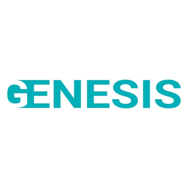Vibrant Turquoise Genesis Logo with Bold Typeface | Jiffy Designs