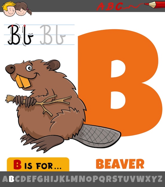 Adorable Beaver Illustration with Playful Alphabet Design | Jiffy Designs