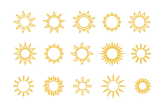 Vibrant Collection of Stylized Sun Icons and Symbols | Jiffy Designs