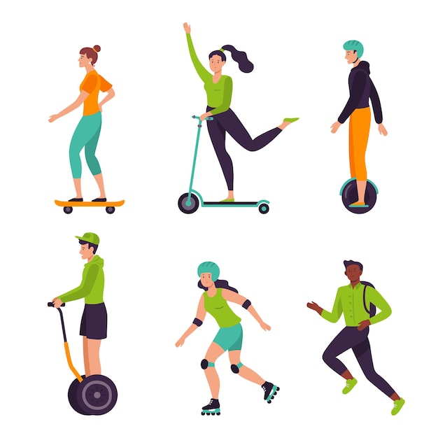 Vibrant Collection of Urban Mobility Vector Illustrations | Jiffy Designs