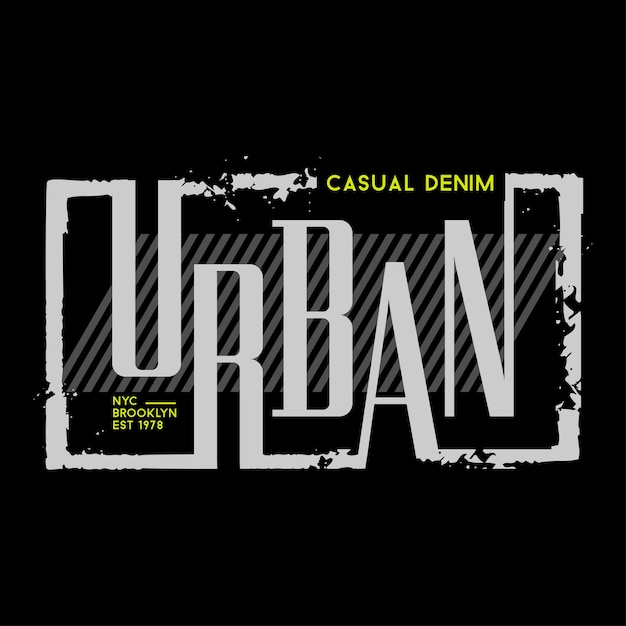 Gritty Urban Denim Graphic with Distressed Typography | Jiffy Designs