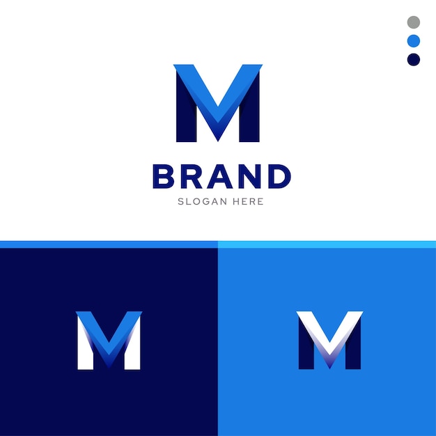Minimalist Blue Letter M Brand Logo with Gradient Design | Jiffy Designs