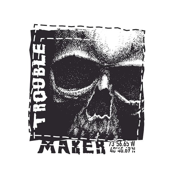 Gritty Skull Artwork with Dystopian Typography | Jiffy Designs