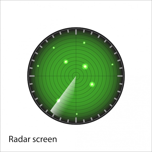 Glowing Green Radar Display with Concentric Circles | Jiffy Designs