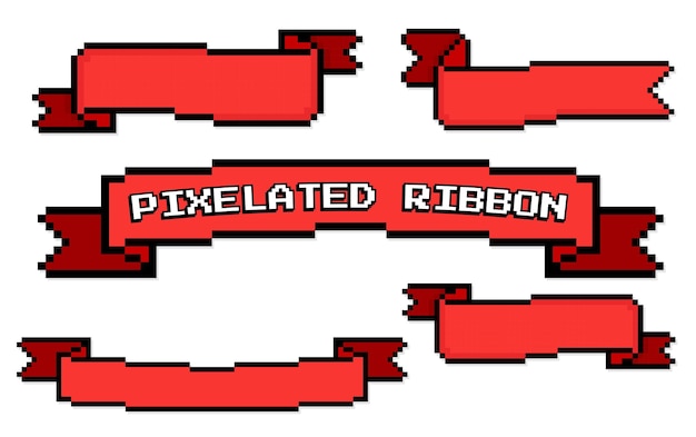Vibrant Pixel Art Ribbon Collection for Versatile Design Needs | Jiffy Designs