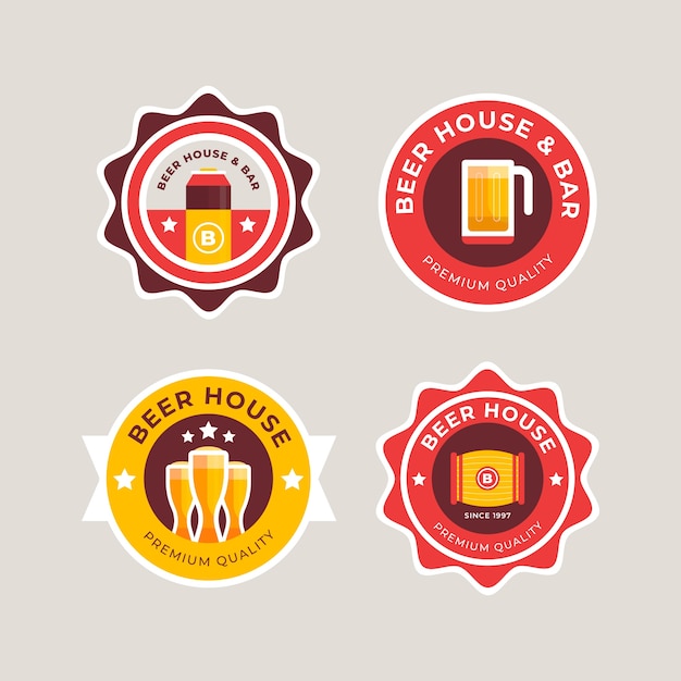 Vibrant Beer House Emblem Collection Celebrating Craft Brews | Jiffy ...