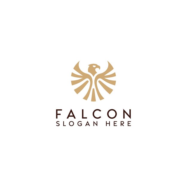 Majestic Golden Falcon Emblem with Elegant Wing Design | Jiffy Designs