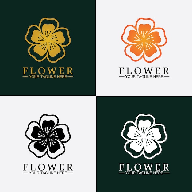 Floral Emblem Collection with Color Variations and Typography | Jiffy ...