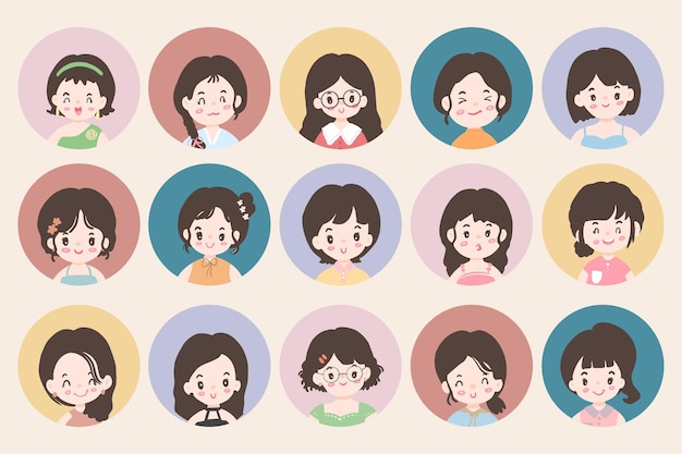 Charming Collection of Diverse Anime-Style Girl Portraits | Jiffy Designs