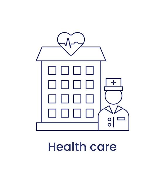 Minimalist Hospital Building with Heartbeat Icon | Jiffy Designs