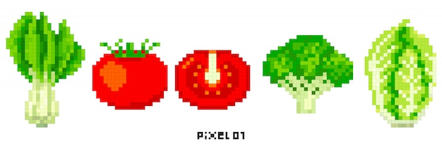 Vibrant Pixel Art Vegetable Collection | Jiffy Designs