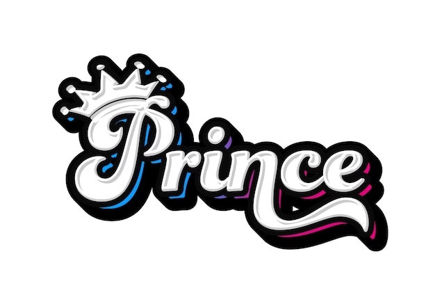 Stylized Prince Lettering with Ornate Crown Design | Jiffy Designs