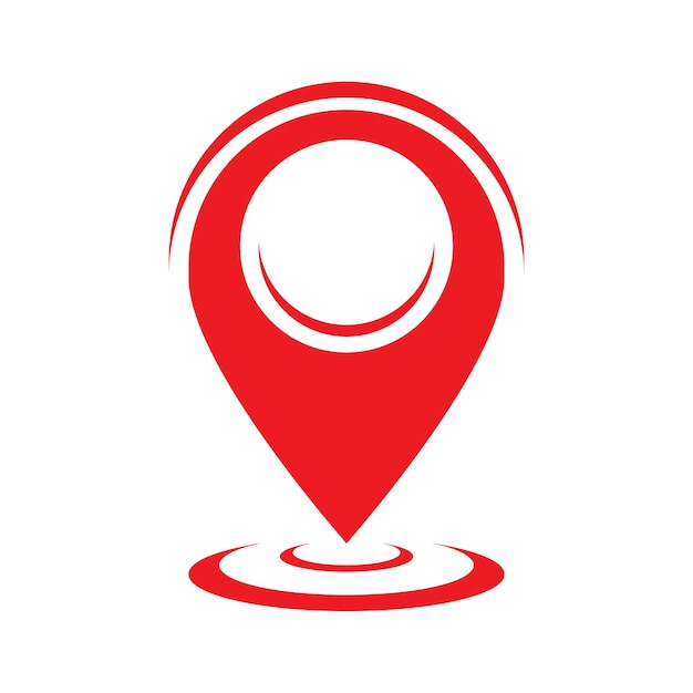 Iconic Red Map Pointer Symbol on White Background | Jiffy Designs