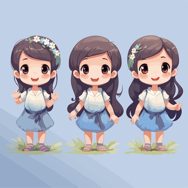 Charming Trio of Whimsical Anime-Inspired Characters | Jiffy Designs
