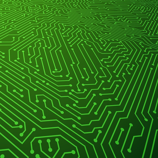 Vibrant Green Circuit Board Pattern Illustration | Jiffy Designs