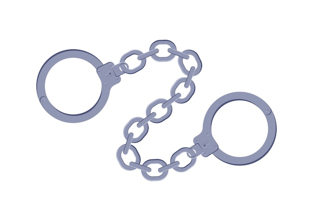 Handcuffs with Interlocking Metal Rings on White Background | Jiffy Designs