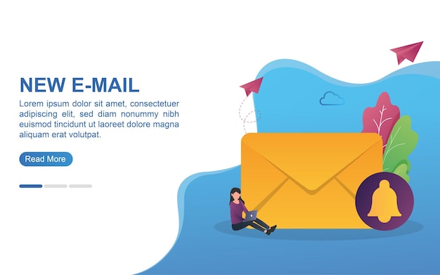 Vibrant Illustration of a New Email Notification with Playful Elements ...