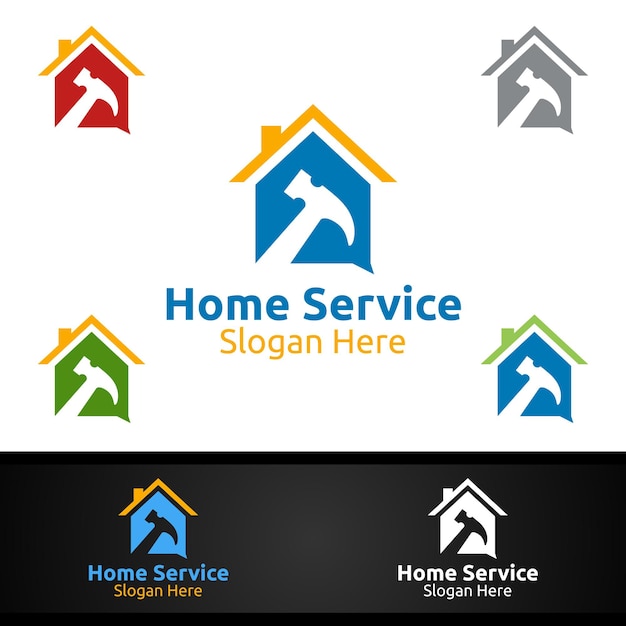 Vibrant Home Service Logos with Stylized House Symbols | Jiffy Designs
