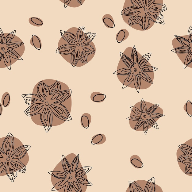 Elegant Anise Spice Pattern with Delicate Floral Motifs | Jiffy Designs