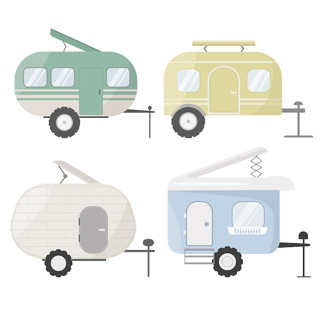 Charming Retro Camper Van Collection for Versatile Design Uses | Jiffy ...