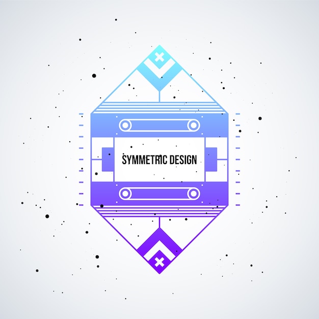 Symmetric Diamond Geometric Design with Gradient Colors and Text ...