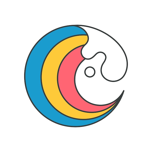 Vibrant Yin Yang Symbol with Colorful Curves | Jiffy Designs