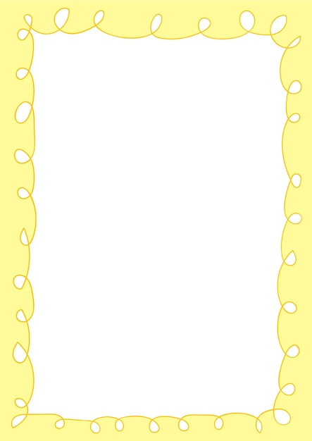 Lemon Yellow Border Frame with Sliced Lemon Shapes | Jiffy Designs
