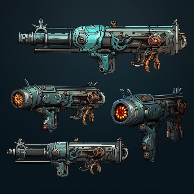 Eclectic Collection of Futuristic Sci-Fi Blaster Pistols | Jiffy Designs