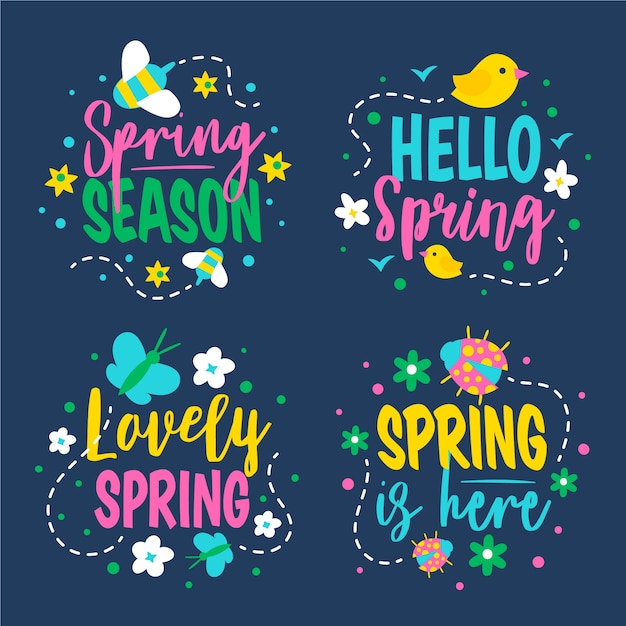 Vibrant Spring-Themed Typographic Designs with Floral and Nature ...