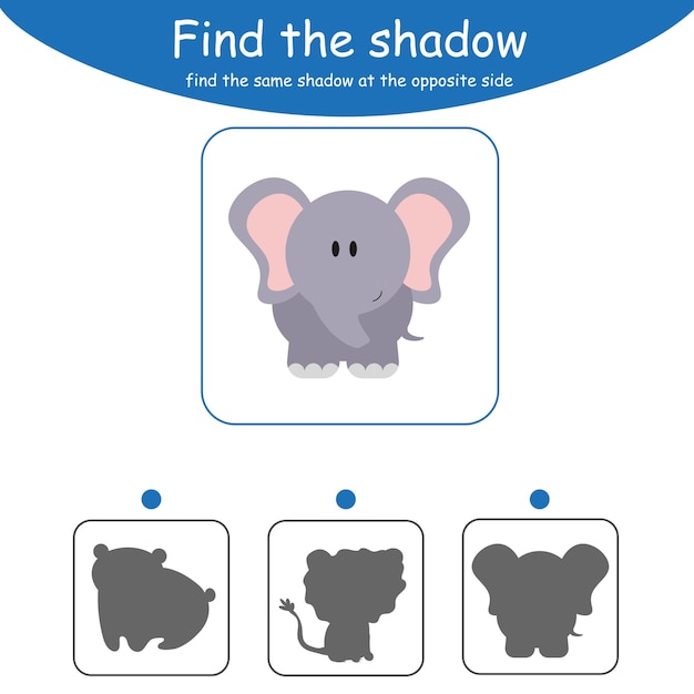 Adorable Elephant Shadow Matching Activity | Jiffy Designs