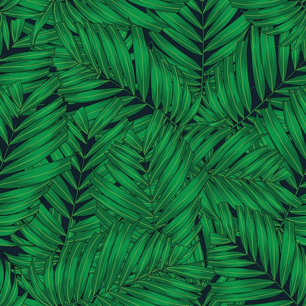 Vibrant Green Tropical Leaves Pattern with Intricate Details | Jiffy ...