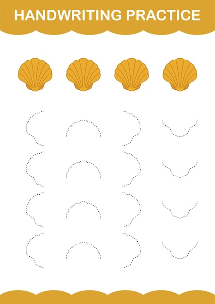 Vibrant Seashell Handwriting Practice: Tracing Patterns for Fine Motor ...