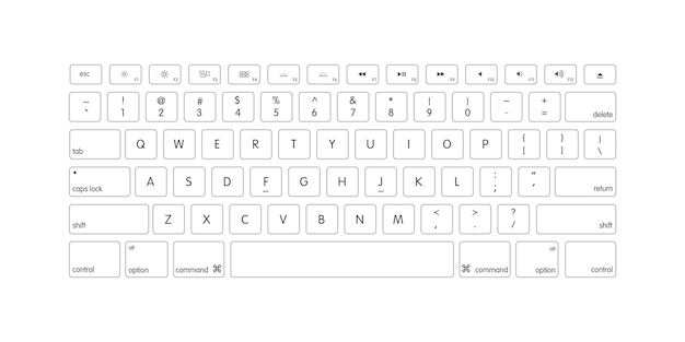 Minimalist Computer Keyboard with Simplified Key Symbols | Jiffy Designs