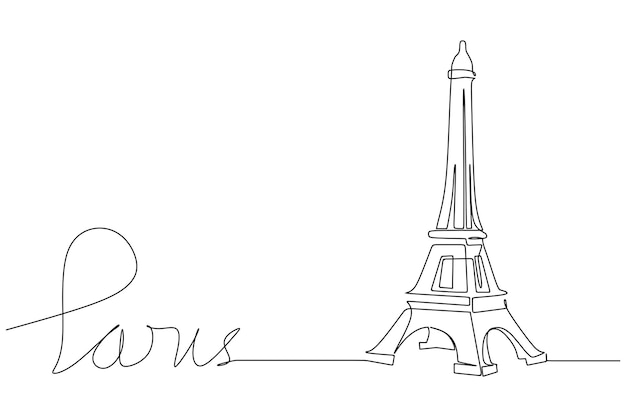 Elegant Eiffel Tower Silhouette with Cursive 'Paris' Text | Jiffy Designs