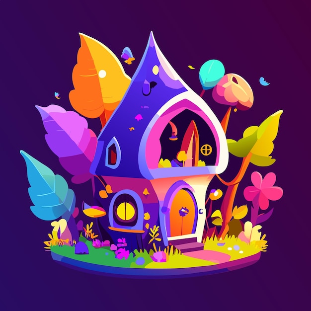 Whimsical Fairy Tale Cottage in a Vibrant Fantasy Landscape | Jiffy Designs