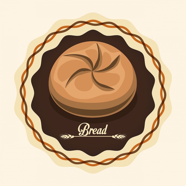 Delectable Bread Emblem with Twisted Dough and Wheat Border | Jiffy Designs