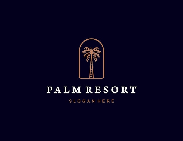 Elegant Palm Tree Resort Logo Design | Jiffy Designs
