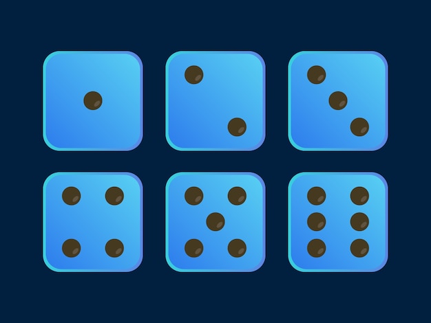 Minimalist Dice Collection on Navy Blue Background | Jiffy Designs