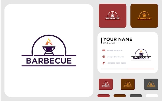 Diverse Collection of Barbecue-Themed Logos and Branding Elements ...