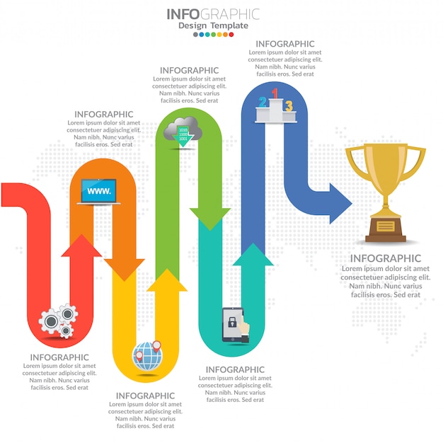 Vibrant Infographic Journey with Trophy Milestone | Jiffy Designs