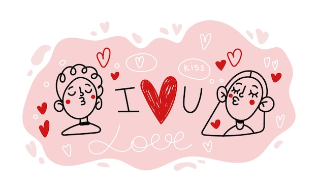 Whimsical Illustration of Two Figures Expressing Love | Jiffy Designs