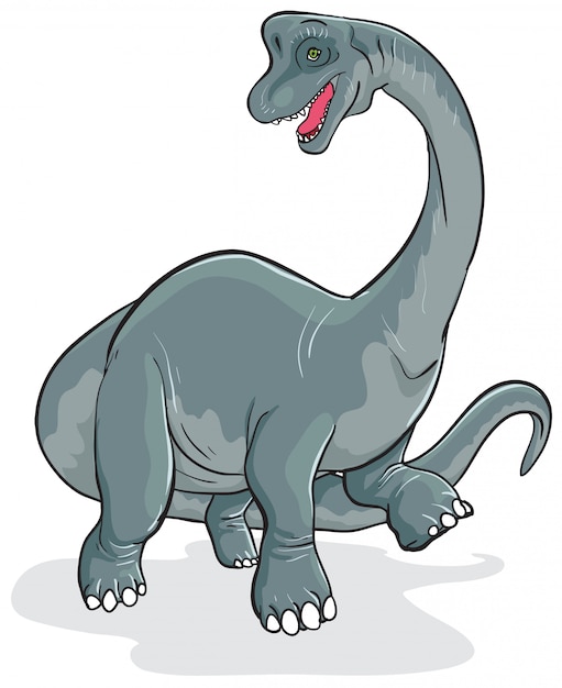 Friendly Brachiosaurus Dinosaur with Expressive Eyes and Open Mouth ...