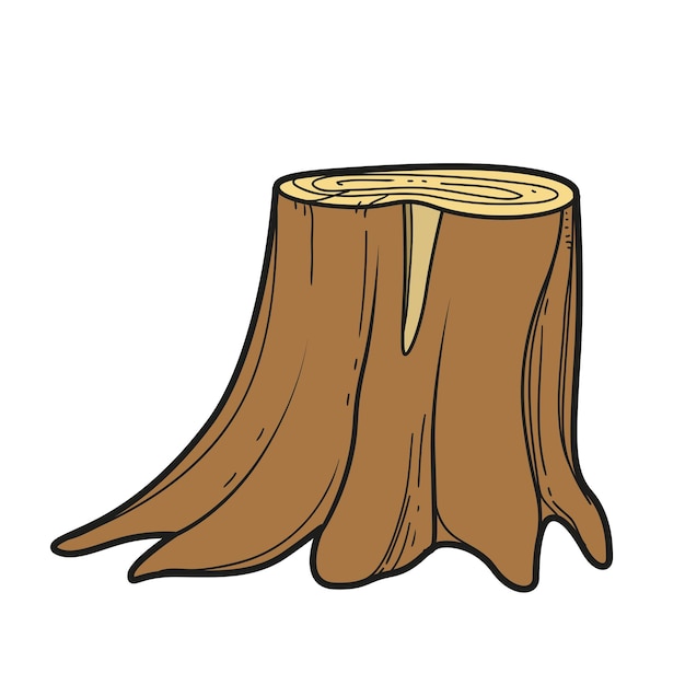 Stylized Illustration of a Wooden Tree Stump | Jiffy Designs
