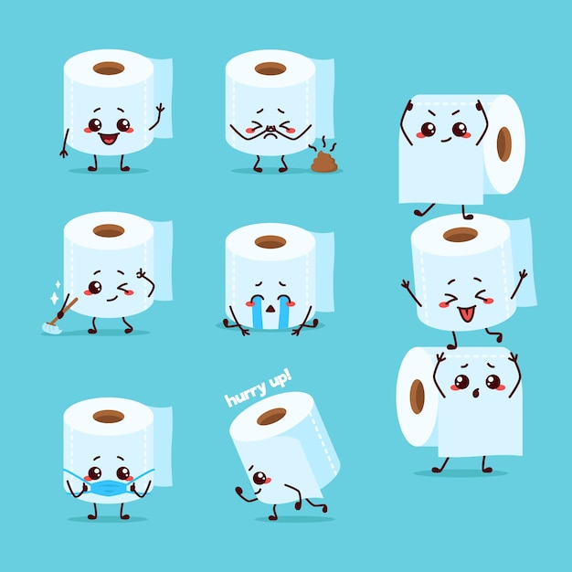 Adorable Toilet Paper Rolls Expressing Diverse Emotions | Jiffy Designs
