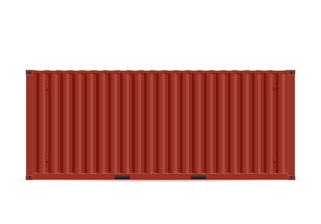 Vibrant Red Shipping Container with Parallel Ridges | Jiffy Designs